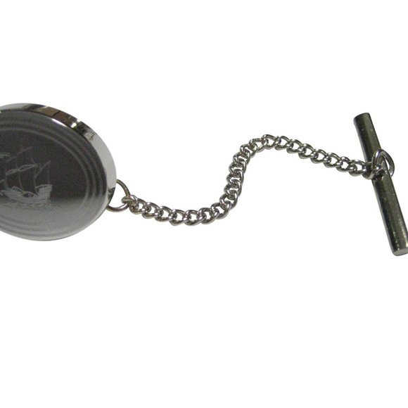 Kiola Designs | Accessories | Silver Toned Etched Oval Old Style Ship ...